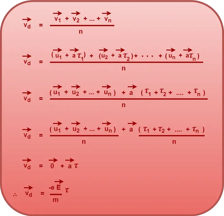 Drift Velocity Relaxation Time Concept Physics Vidyalay