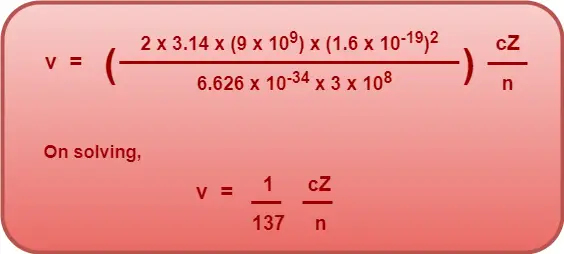 Speed Of Electron In Nth Bohr Orbit Physics Vidyalay